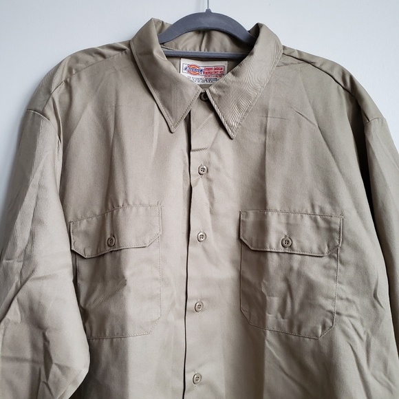 Dickies | Shirts | Dickies Button Up Khaki Work Shirt | Poshmark